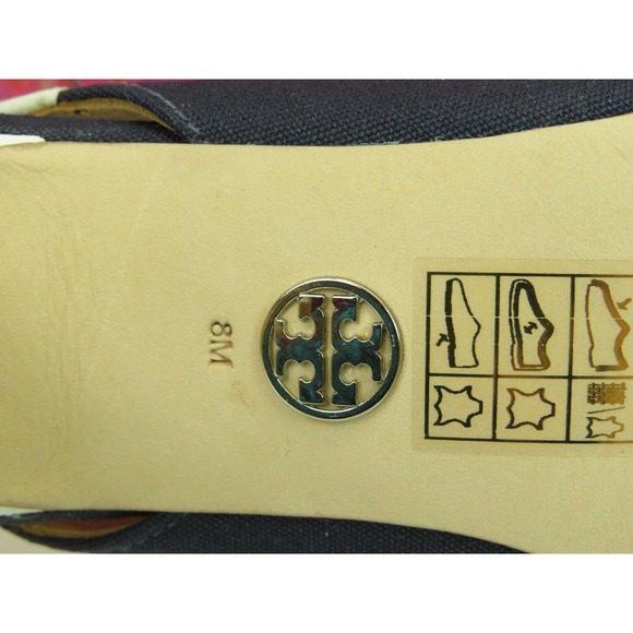 Tory Burch | Shoes | Nib Tory Burch Navy Blue Canvas Ivory Polka Dots ...
